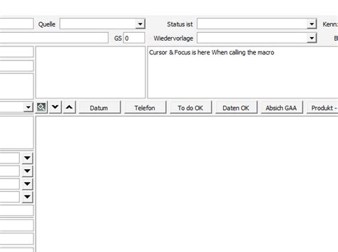 set cursor and focus from any field to the body of a user contact form in