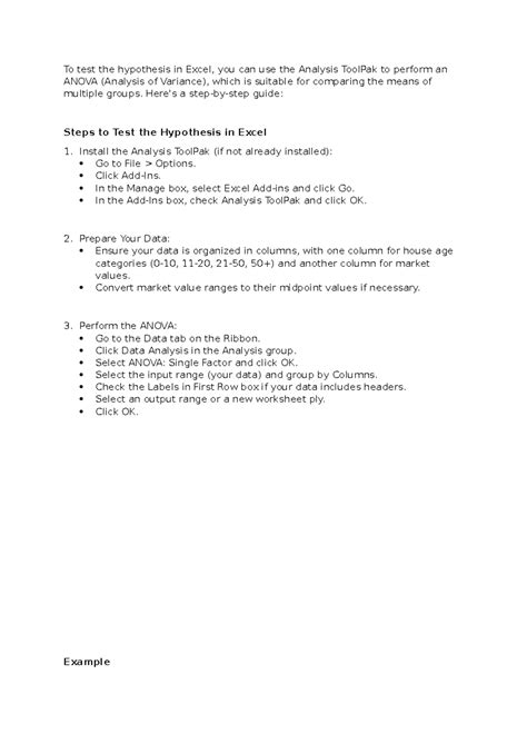 Chap 5 How To Create Hypothesis In Excel To Test The Hypothesis In