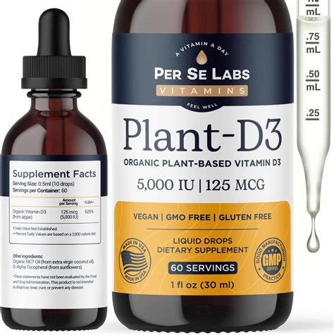 Amazon Liquid Vitamin D3 Vegan 2000 IU 50 Mcg Per Dose By
