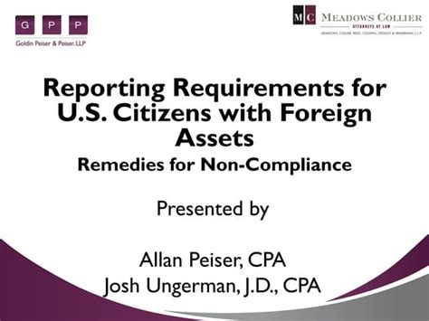 Reporting Requirements For Us Citizens With Foreign Assets Ppt