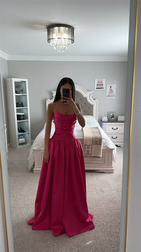 Walterina Fuchsia Satin Strapless Corset Gown Shop Ddmine