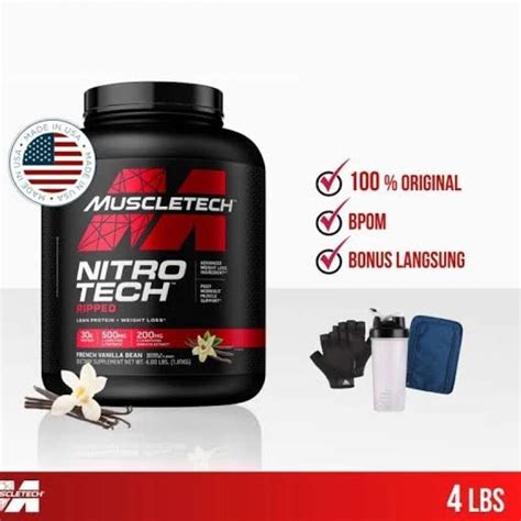 Promo Muscletech Nitrotech Nitro Tech Ripped 4 Lbs 4lbs 4lb 4 Lb Bpom Halal Diskon 33 Di Seller
