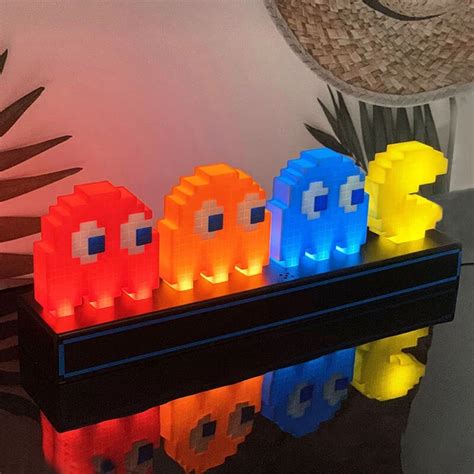 Ghosts Chasing Pac Man Retro Gaming Night Light Collectible Flash Sound