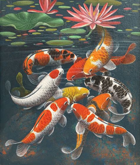 Koi Fish Painting Wall Art At Lisa Teixeira Blog