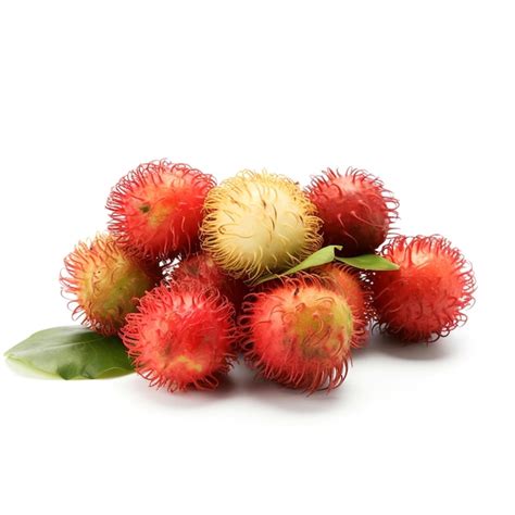 Premium Ai Image A Bunch Of Rambutan Fruit Is On A White Background