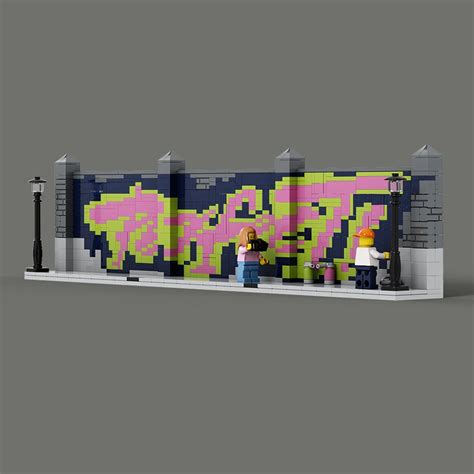 Lego Moc Graffiti Fence By Xiaowang Rebrickable Build With Lego
