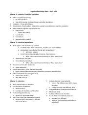 Cognitive Psychology Exam 1 Study Guide Docx Cognitive Psychology