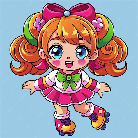 Premium Vector A Cartoon Girl With A Bow On Her Hair And A Bow In Her