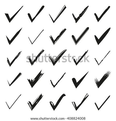 Hand Drawn Check Mark Tick Symbol Stock Vector Royalty Free 408824008