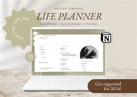 Notion Life Planner Template Minimal And Simple Easy To Use Aesthetic