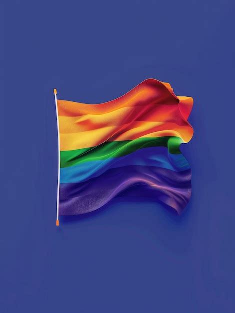 Premium Photo Rainbow Flag Waving In The Sky