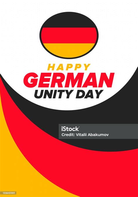 독일 통일의 날 매년 10월 3일 독일에서 축하를 받았다 통일 자유 통일의 행복한 국경일 도이치 플래그 애국 포스터 디자인 벡터 일러스트레이션 10월에 대한 스톡 벡터 아트