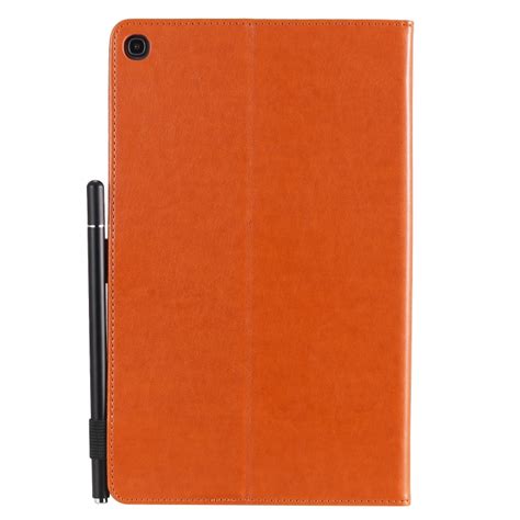 삼성 갤럭시 탭 A101 2019 T510 고양이 꿀벌 엠보싱 패턴 충격 방지 테이블 Pc 홀더 및 카드 슬롯 및 지갑 및 펜 슬롯이있는 보호 수평 플립 가죽 케이스