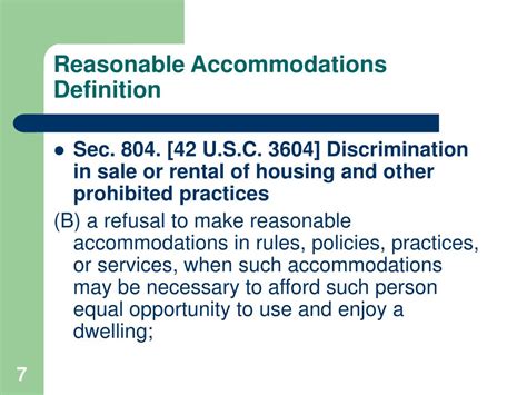 Ppt Reasonable Accommodations And Reasonable Modifications In Fair Housing Amendments Act Of