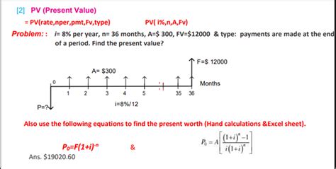 solved [2] pv present value pv rate nper pmt fv type