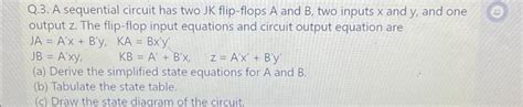 Q A Sequential Circuit Has Two Jk Flip Flops A And Chegg
