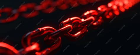 Premium Photo Closeup Of Illuminated Red Chains With A Dark Background