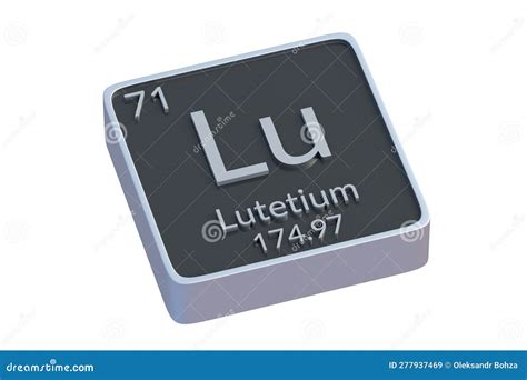 Lutetium 3d Rendering Of Symbols Of The Elements Of The Periodic Table Atomic Number Atomic