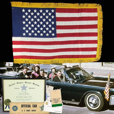 Lot John F Kennedy Assassination Presidential Limousine American Flag