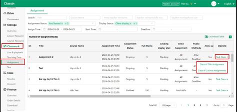 Quản lý dữ liệu bài tập Assignment ClassIn Việt Nam