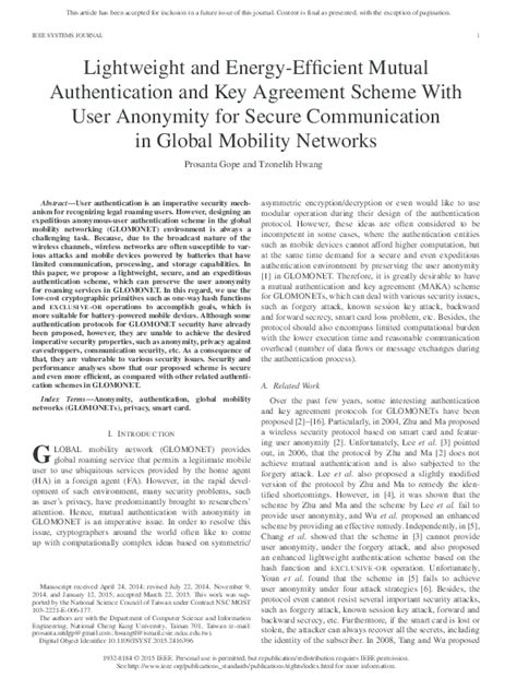 Pdf Lightweight And Energy Efficient Mutual Authentication And Key