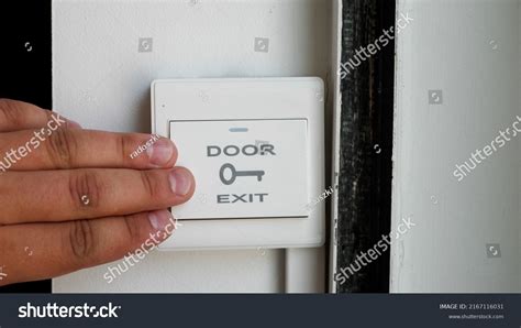 Man Clicking Button Open Door Stock Photo Shutterstock
