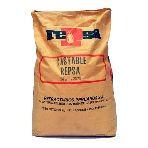 CEMENTO REFRACTARIO CASTABLE REPSA 25KG MAXIMA TEMPERATURA 1427ºC