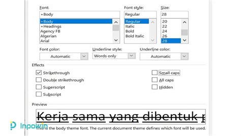 6 Cara Membuat Coretan Pada Teks Strikethrough Di Microsoft Word