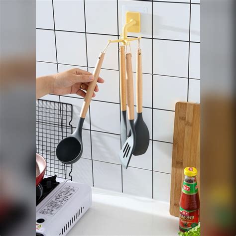 Jual Gantungan Hook Putar 360 Tempel Dinding Hanger Alat Dapur Wc