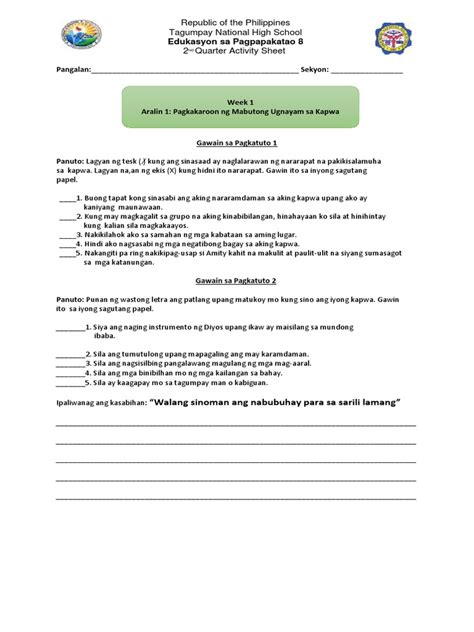 activity sheet week 1 esp pdf