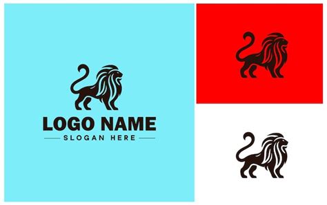 Premium Vector Lion Icon Panthera Leo Big Cat King Of The Jungle Flat