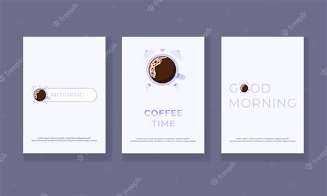 Premium Vector Layout Cover Or Poster Templates Set Good Morning And