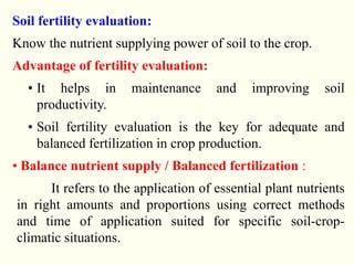 Soil Fertility Evaluation Ppt PDF