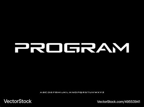 Geometric Futuristic Alphabet Display Font Vector Image