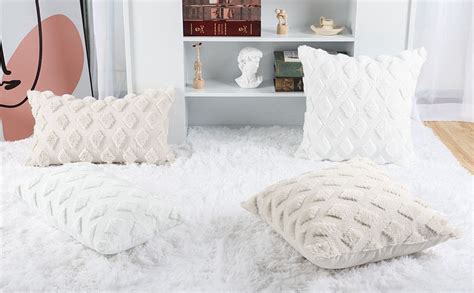 Madizz Pack Of 2 Soft Plush Short Wool Velvet Decorative Throw Pillow