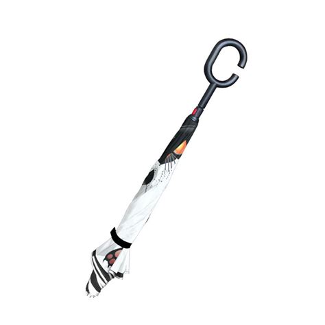 Badu Bg Ветроустойчив чадър с дълга дръжка обратен дъждовен чадър за жени мъже котка