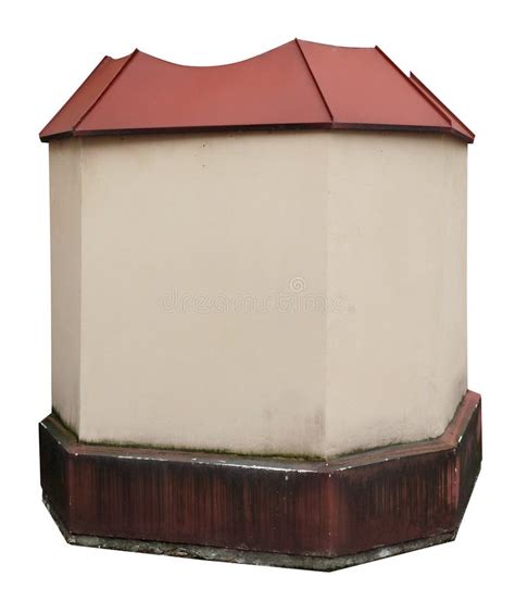 The Aged Base Of A Large Column Of An Old Building Isolated Stock Image