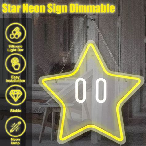 Star Neon Sign Usb Powered Dimmable Gaming Neon Sign Decorative Neon