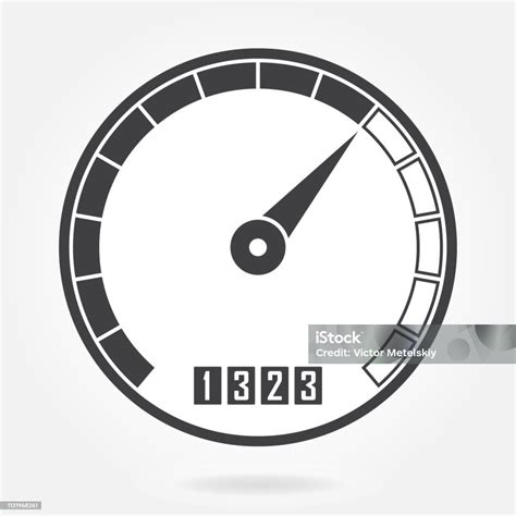 Ikon Speedometer Atau Tanda Tangani Dengan Panah Elemen Pengukur
