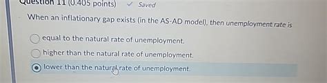 Solved When An Inflationary Gap Exists In The As Ad Model