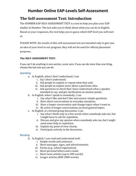 For College Assessment Test