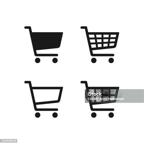 購物車圖標符號集合簡單形狀 Web 儲存按鈕集平面網上商店標誌標誌向量插圖圖像隔離在白色背景上向量圖形及更多互聯網圖片 Istock