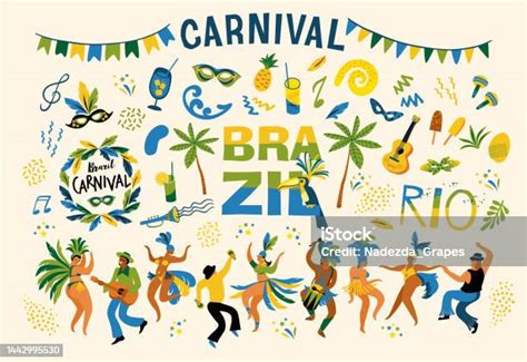 Brazil Carnival Big Vector Clipart Isolated Illustrations For Carnival