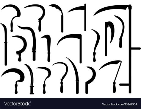 Set Of Different Sickles Royalty Free Vector Image