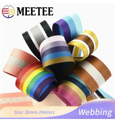 2 미터 38mm 폴리 에스터 웨빙 테이프 스트랩 배낭 벨트 리본 밴드 Diy 의류 장식 바이어스 바인딩 티몬