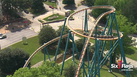 Six Flags Over Georgia Goliath Aerial View Youtube