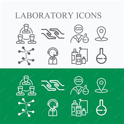 Premium Vector Minimalist Green Laboratory Icon Set