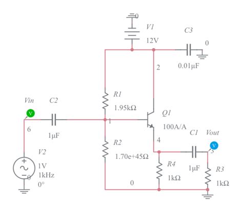Common Collector Amplifier Multisim Live