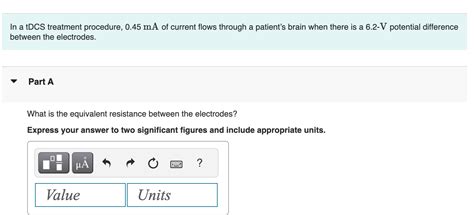 Solved In A TDCS Treatment Procedure MA Of Current Chegg