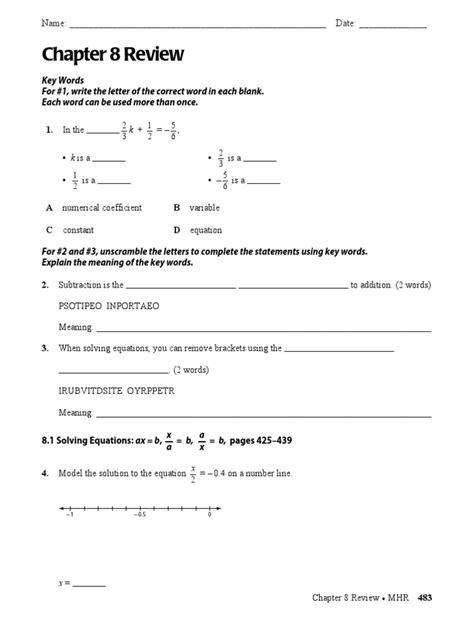 Mathlinks 9 Review Bundles Ch 8 Pdf Equations Density